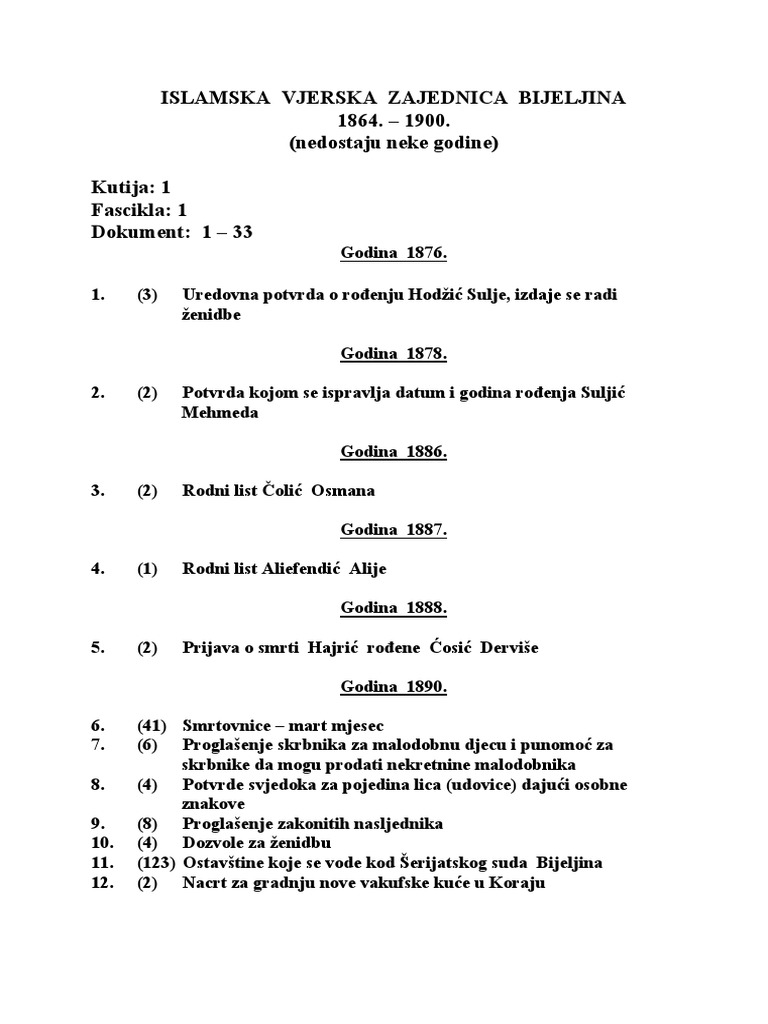Islamska Vjerska Zajednica Bijeljina PDF | PDF