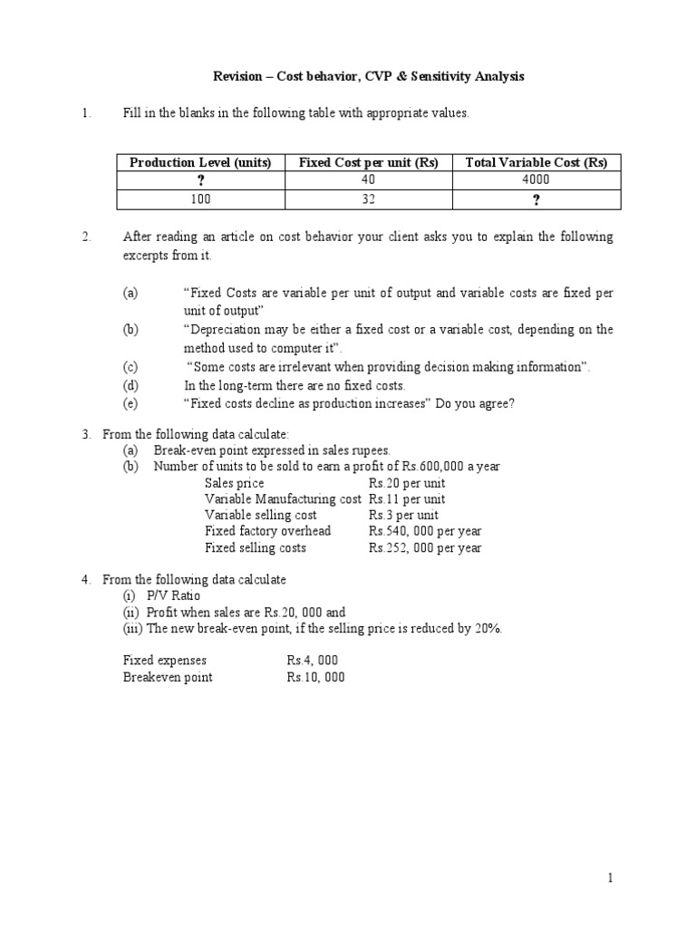 Cost Behavior and CVP Analysis Guide | PDF | Business Economics | Economies