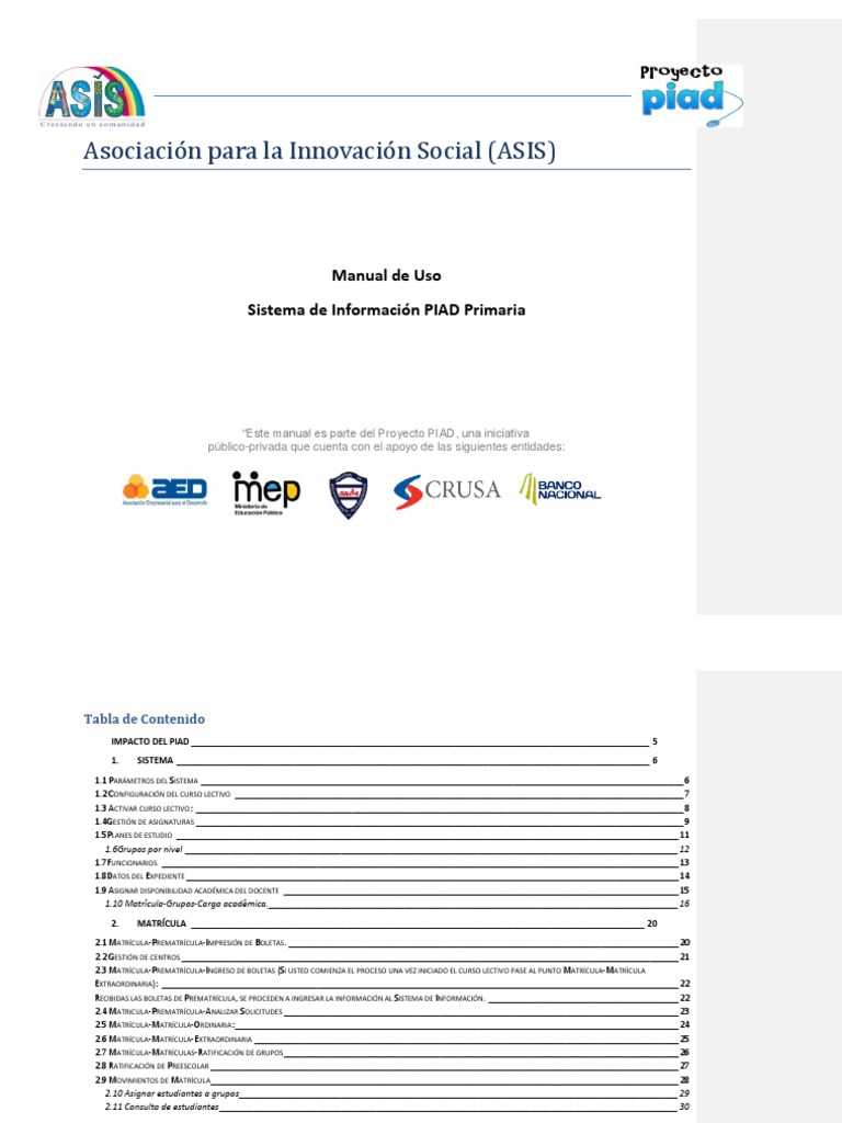 Manual Sistema PIAD Primaria, Abril 2014 | PDF | Contraseña | Información