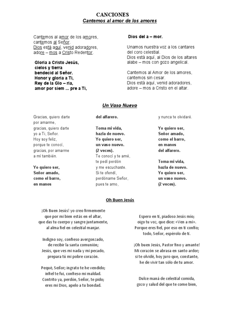 Canciones Religiosas | PDF | Cristo (título) | Amor