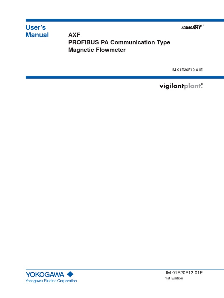 Im01e20f12-01e 001 Profibus Pa Axfa14 | PDF | Electrical Wiring | Flow ...