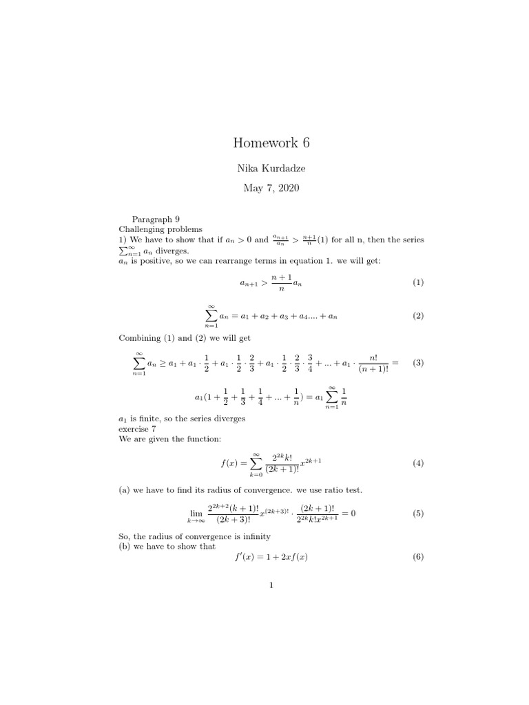 Homework 6 | PDF | Infinity | Complex Analysis