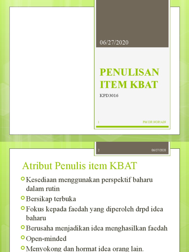 Penulisan Item Kbat | PDF