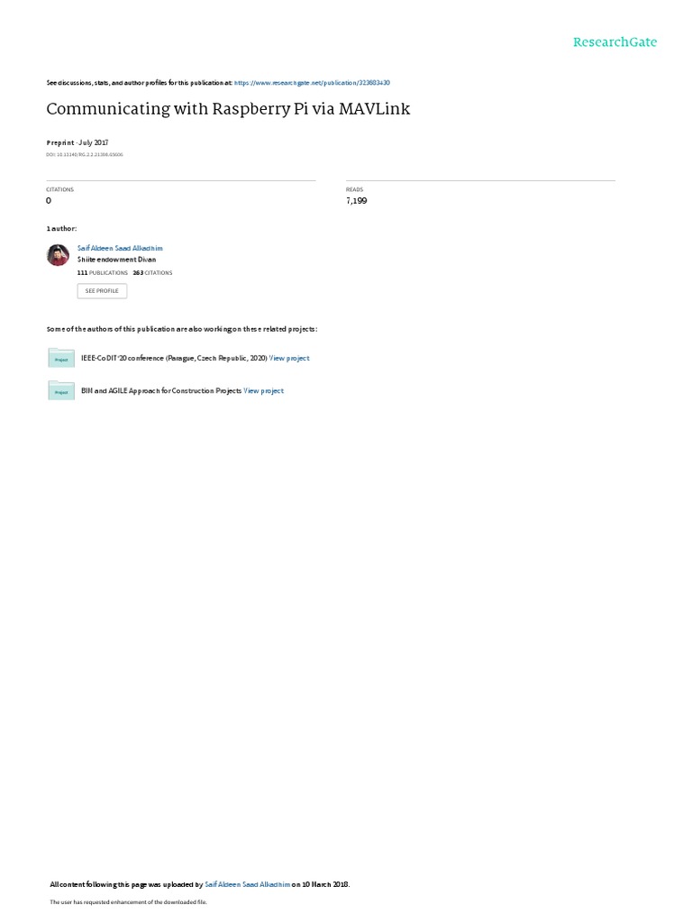 Communicating With Raspberry Pi Via MAVLink | PDF | Local Area Network ... Communicating With Raspberry Pi Via MAVLink | PDF | Local Area Network ...