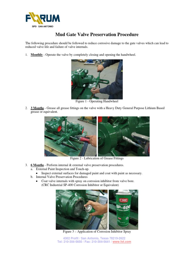 Mud Gate Valve Preservation Guide | PDF | Business | Home & Garden