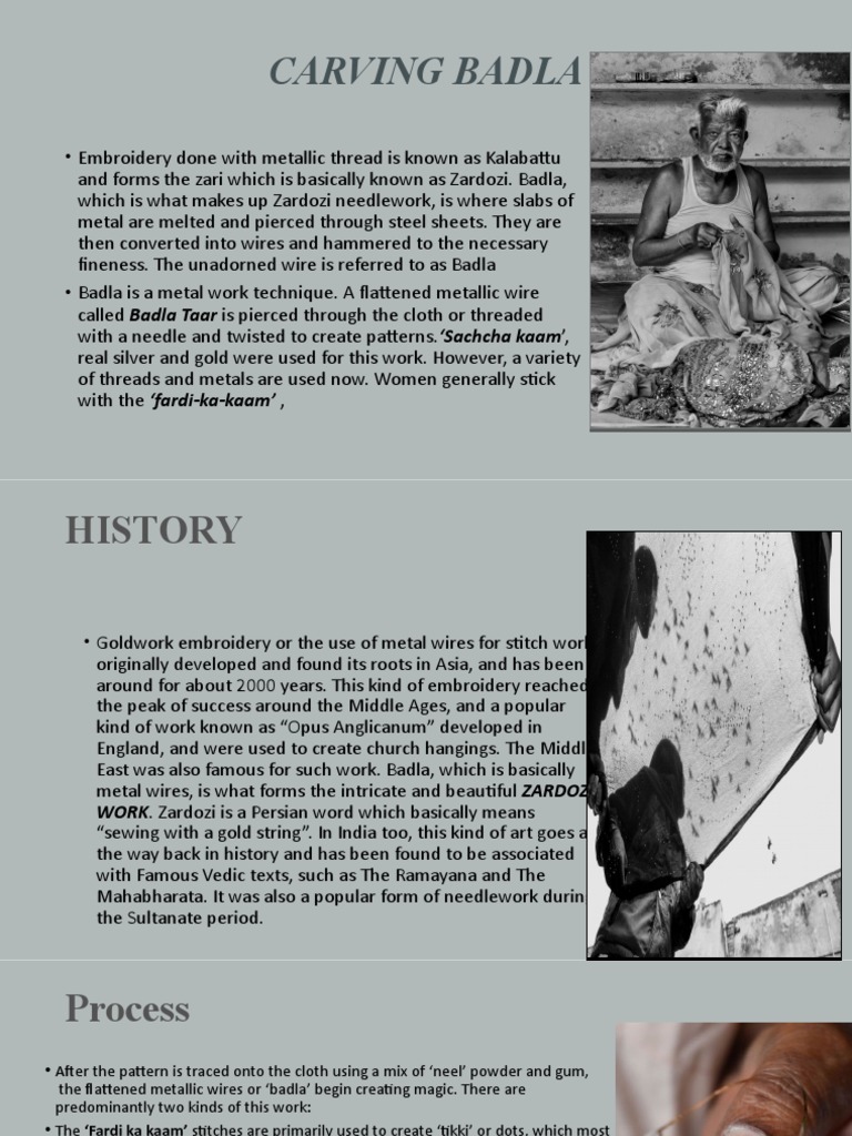 Carving Badla | PDF | Yarn | Embroidery