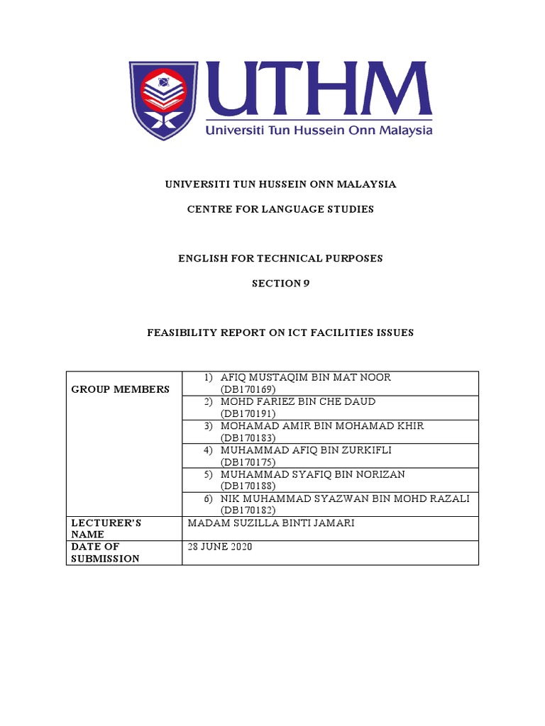 Feasibility Report On Ict Facilities Issues | Download Free PDF ...