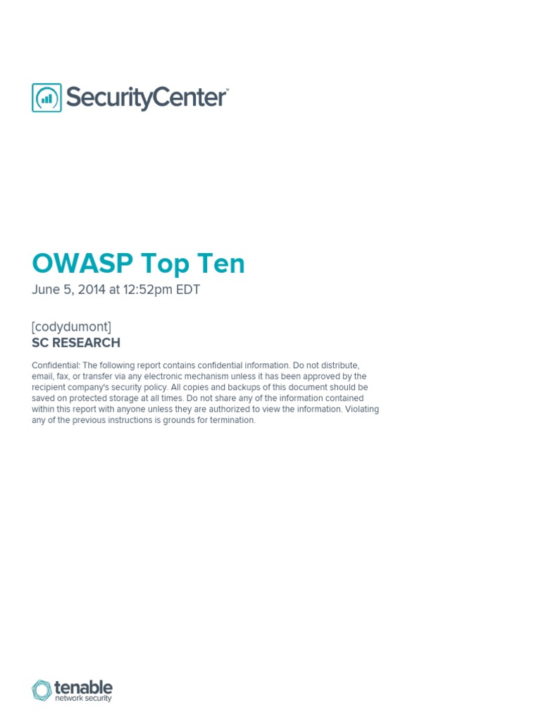 OWASP Top 10 Sample Report | PDF | World Wide Web | Internet & Web