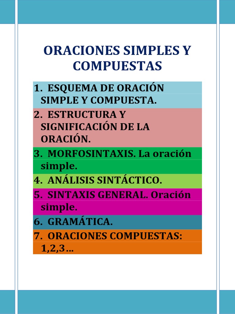 Oraciones Simples y Compuestas PDF | PDF | Predicado (Gramática ...