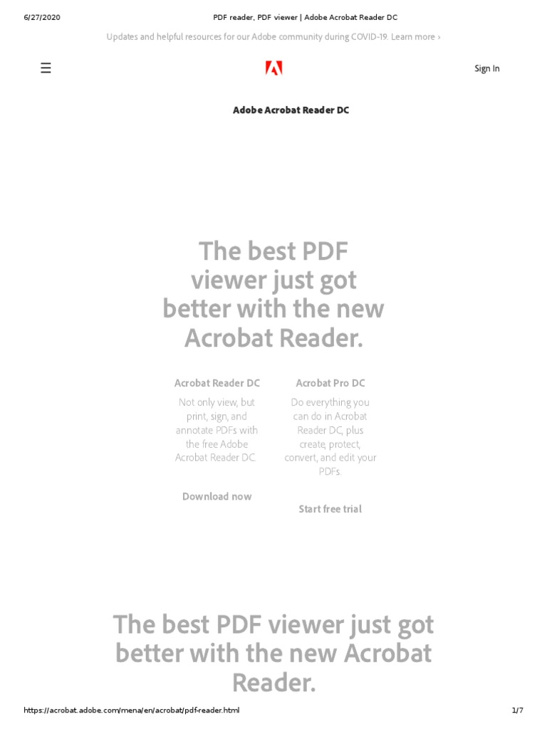 PDF Reader, PDF Viewer - Adobe Acrobat Reader DC | PDF | Computing | Software