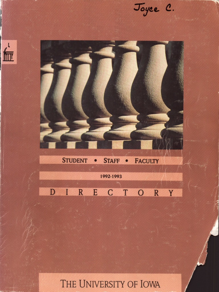 University of Iowa Student, Faculty, and Staff Directory 1992-1993 ...