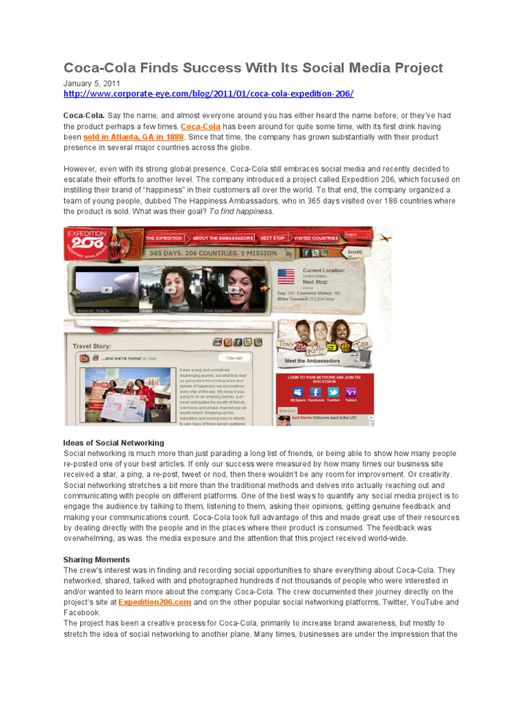 Coca Cola | PDF | Popular Culture & Media Studies | Social Media