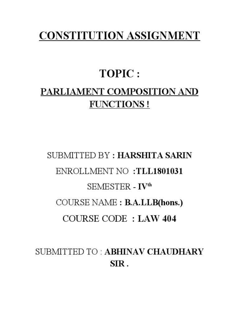 Parliament Composition and Functions: A Comprehensive Overview of the ...