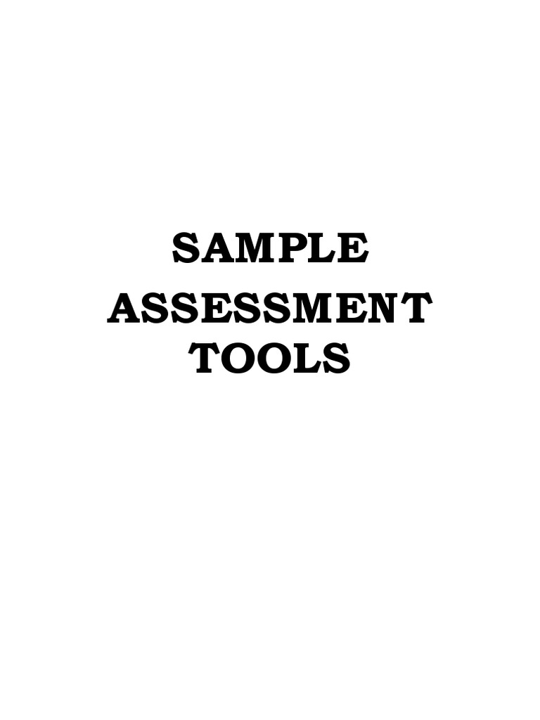 Sample Assessment Tools | Download Free PDF | Massage | Patient