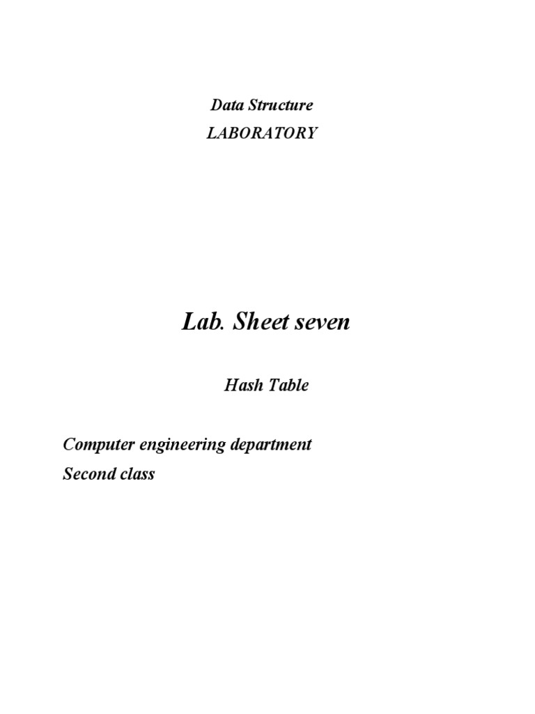 Lab. Sheet Seven: Data Structure Laboratory | PDF | Algorithms And Data ...