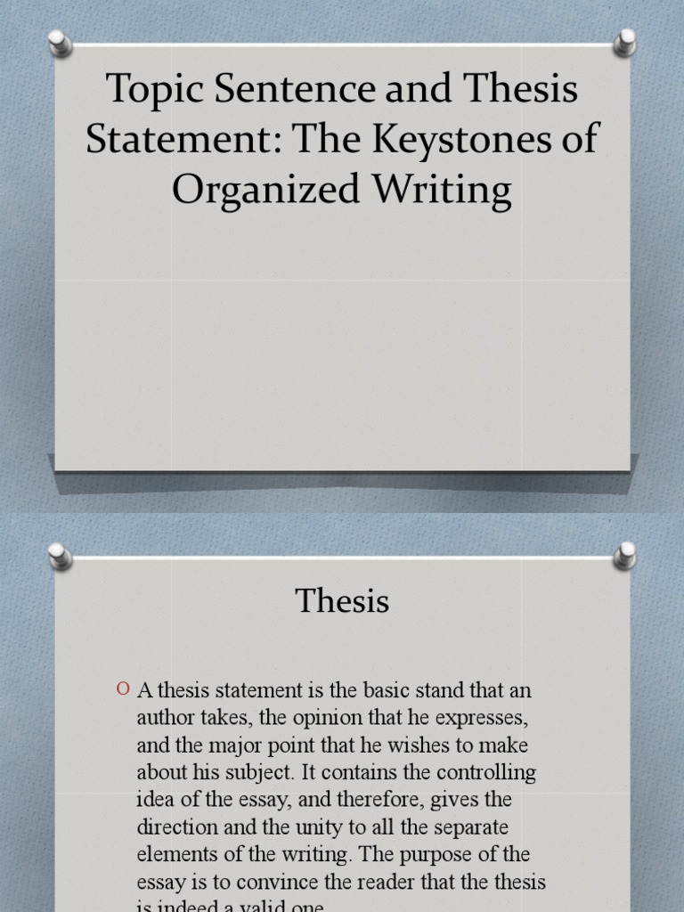 Topic Sentence and Thesis Statement | PDF | Sentence (Linguistics ...