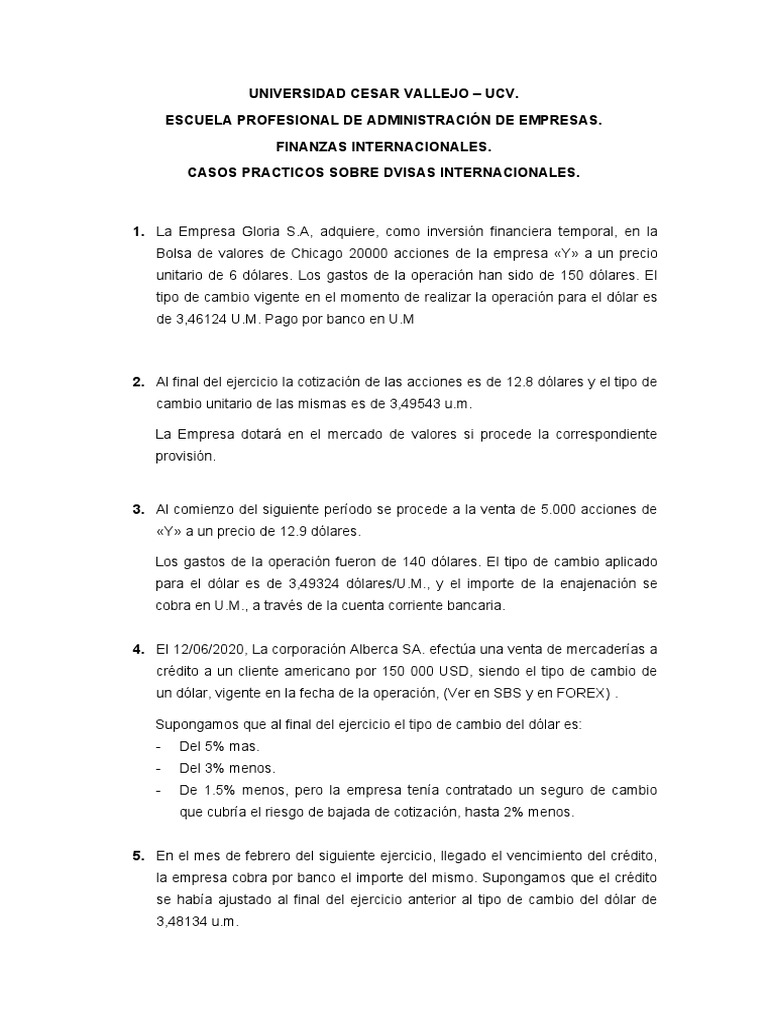 Tarea de Divisas | PDF | Tipo de cambio | Mercado de divisas