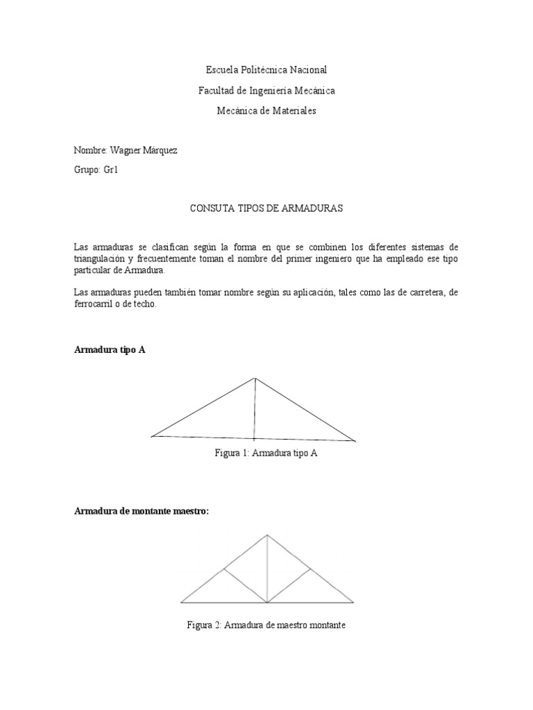 Tipos de Armaduras | Descargar gratis PDF | Braguero | Ingeniero civil