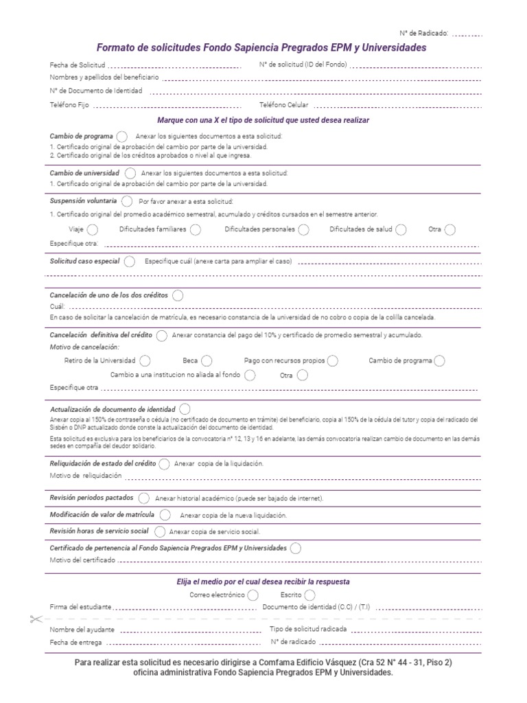 Formato de Solicitud Epm PDF | PDF | Business