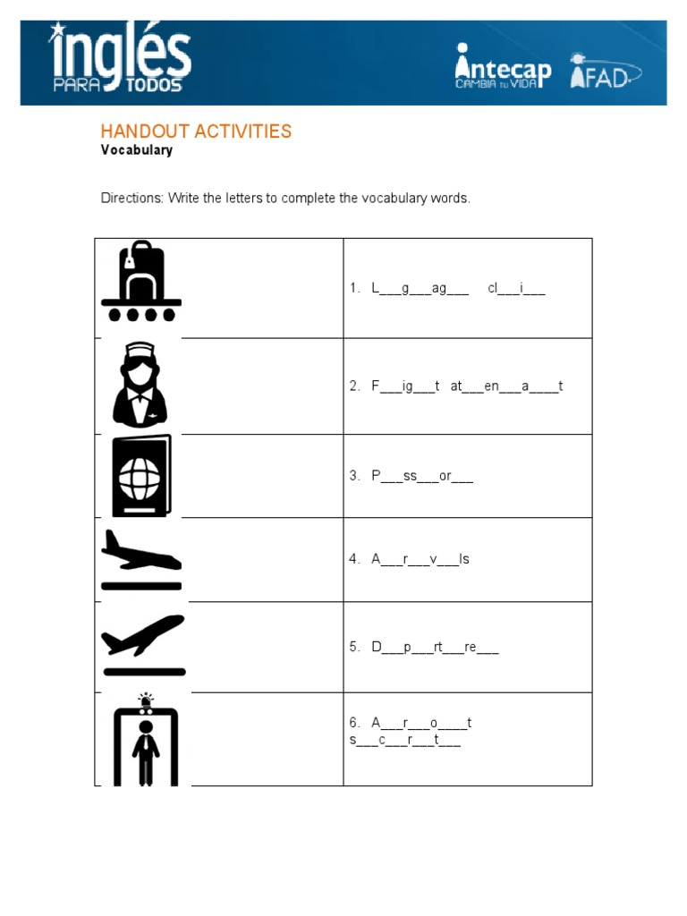 Handout Activities: Vocabulary | PDF