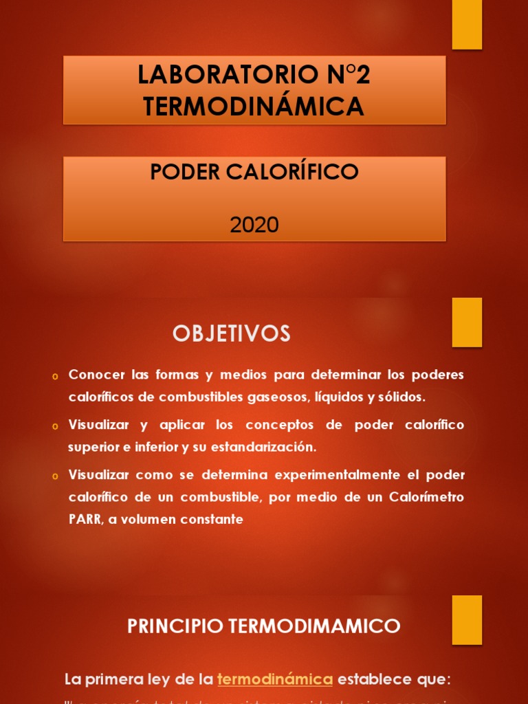 Laboratorio #2 Poder Calorifico PDF | PDF | Calor | Combustión