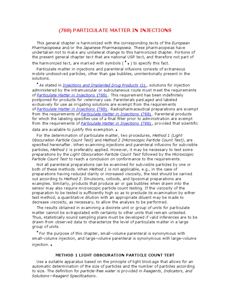 788 - Particulate Material - Usp Monograph | PDF | Membrane Technology ...
