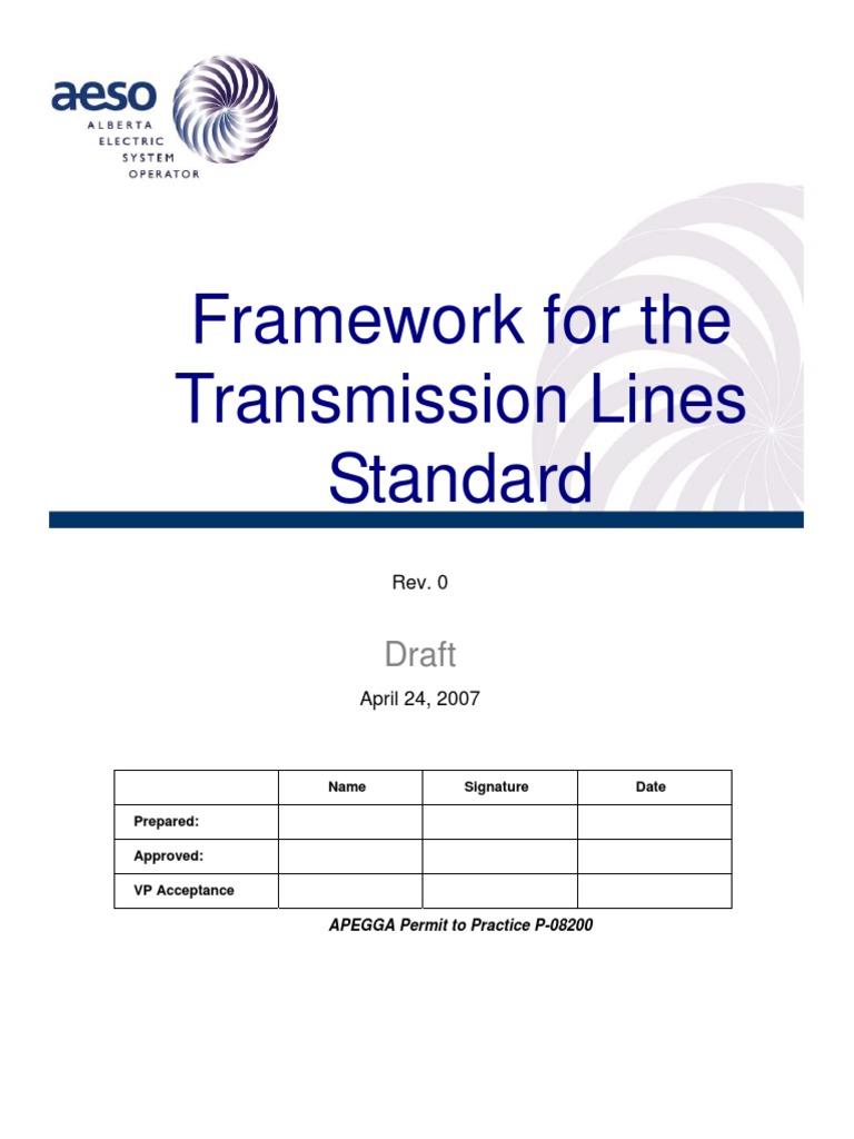 Framework For The Transmission Lines Standard: Draft | PDF | Electric ...