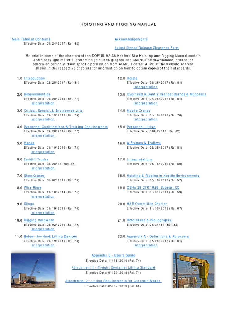 Hoisting Rigging Manual | PDF | Crane (Machine) | Elevator