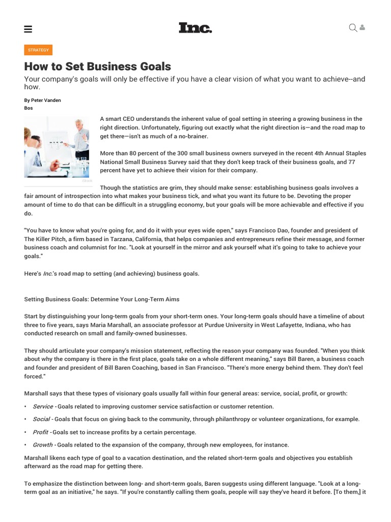 How To Set Business Goals | PDF | Goal Setting | Goal