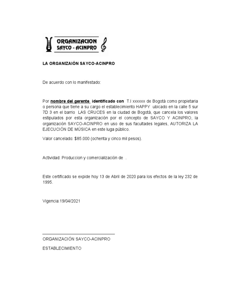 Sayco y Acinpro | PDF | Derecho | Hogar, jardinería y bricolaje