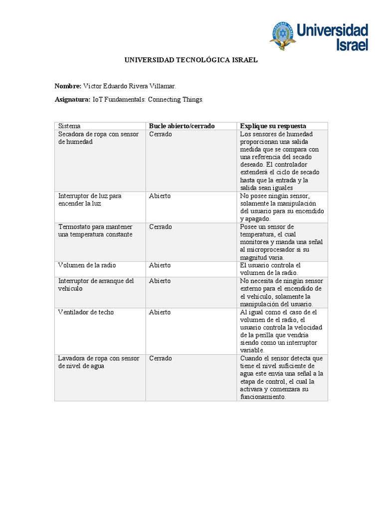 1.1.3.10 Lab - Compare Closed-Loop and Open-Loop Control Systems Victor Rivera | PDF | Sensor ...