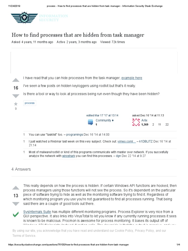 How To Find Processes That Are Hidden From Task Manager: Example Here ...
