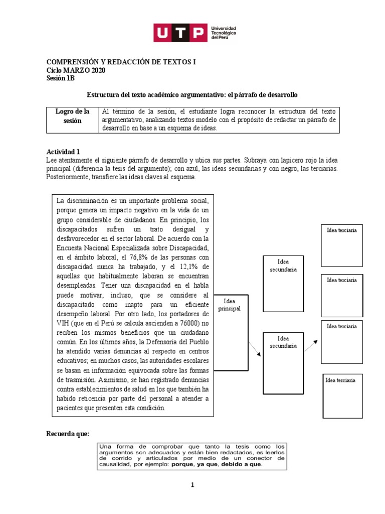 S01.s2 - Actividad - Párrafo de Desarrollo y Esquema de Ideas ... S01.s2 - Actividad - Párrafo de Desarrollo y Esquema de Ideas ...