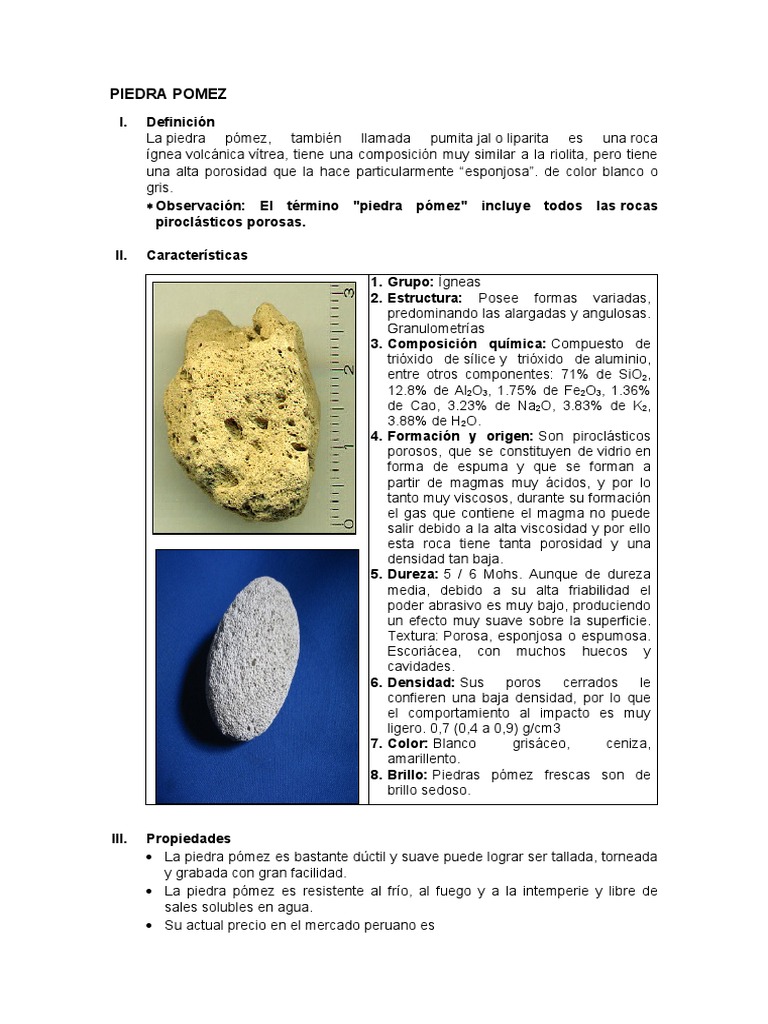 Piedra pómez: definición, características, usos y propiedades de esta ...