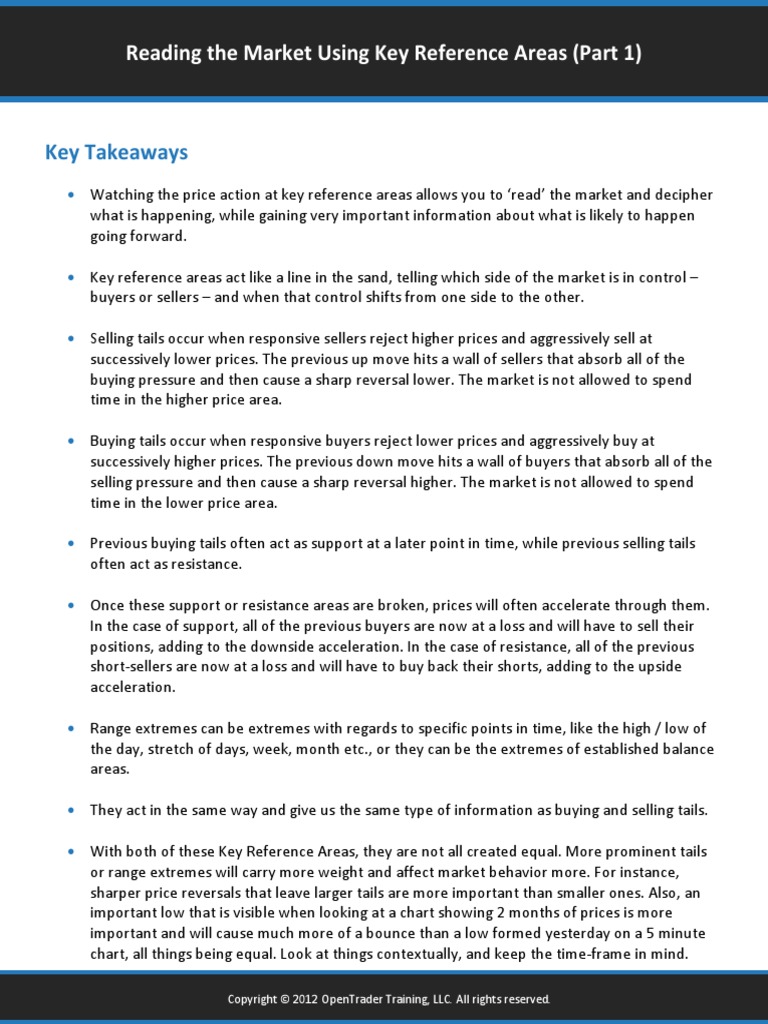 Reading The Market Using Key Reference Areas (Part 1) | PDF | Prices ...