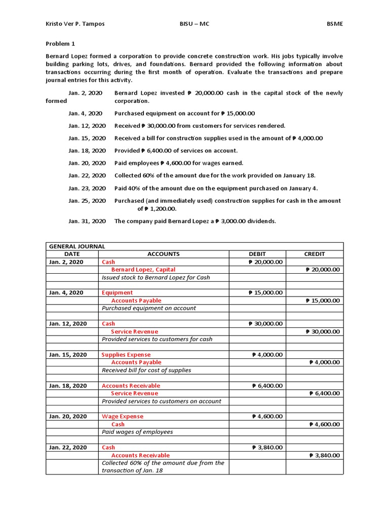 Accounting Journal of Entries | PDF | Debits And Credits | Expense