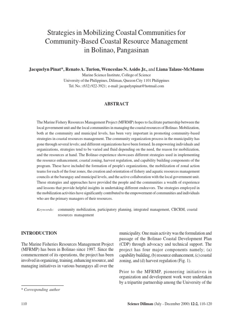 Community Mobilization in Bolinao | PDF | Aquaculture | Empowerment