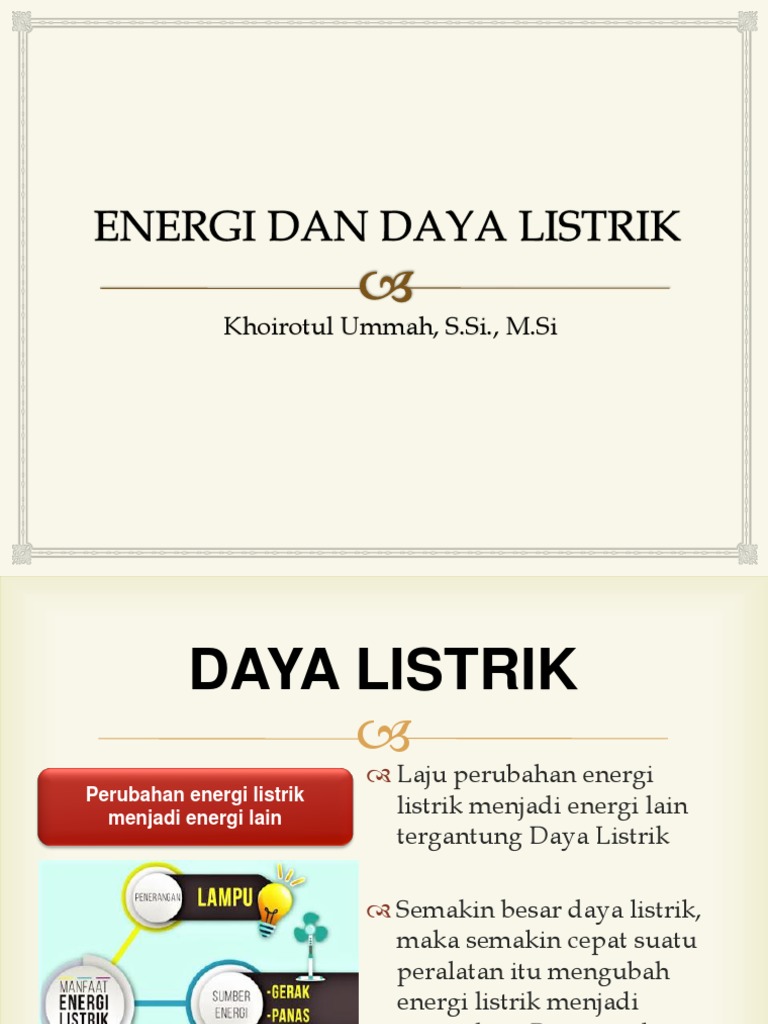 Daya Listrik dan Energi Listrik | PDF