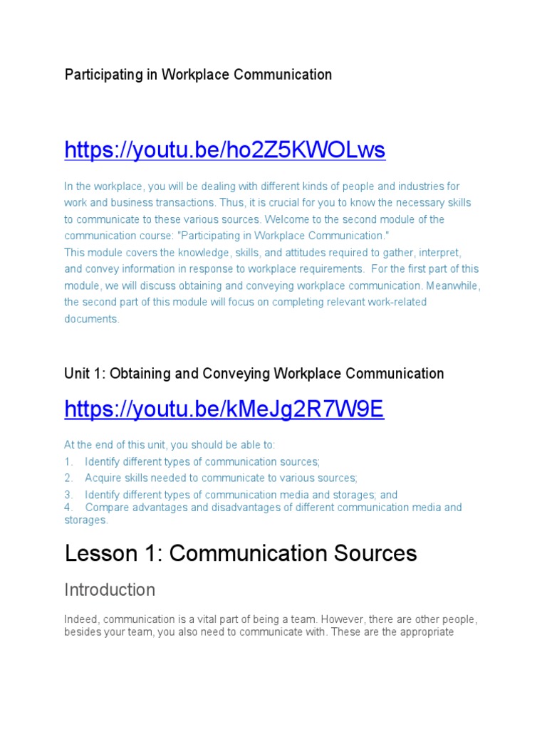 Participate in Workplace Communication | PDF | Records Management ...