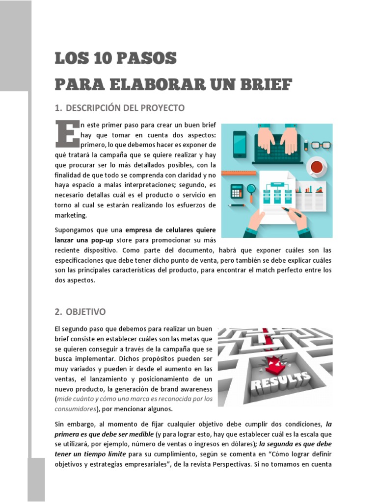 Los 10 Pasos para Elaborar Un Brief PDF | PDF | Marca | Marketing