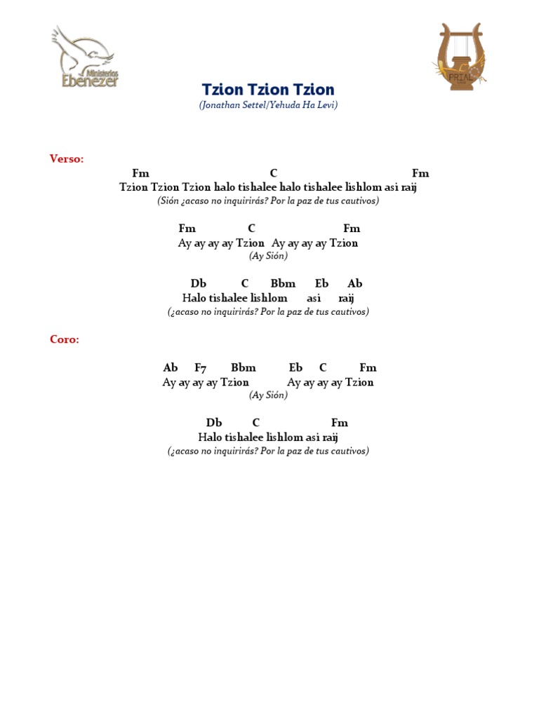 Tzion, Tzion-Israel Betaj BaHashem (Letras y Acordes) | PDF