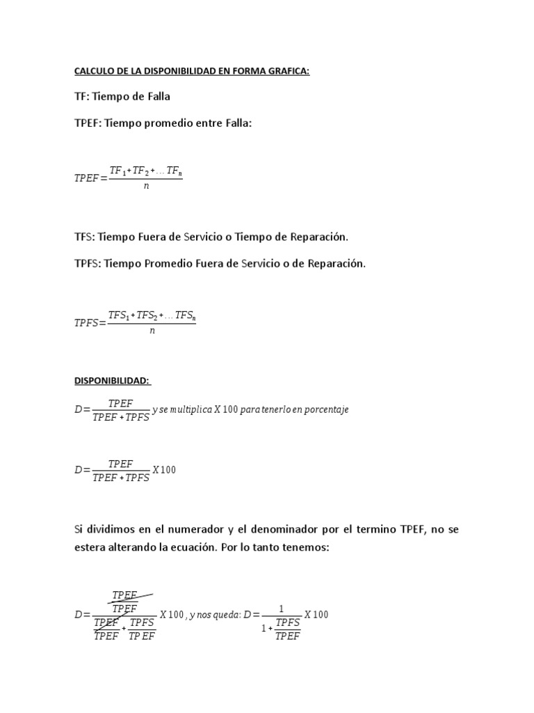 1.calculo de La Disponibilidad | PDF