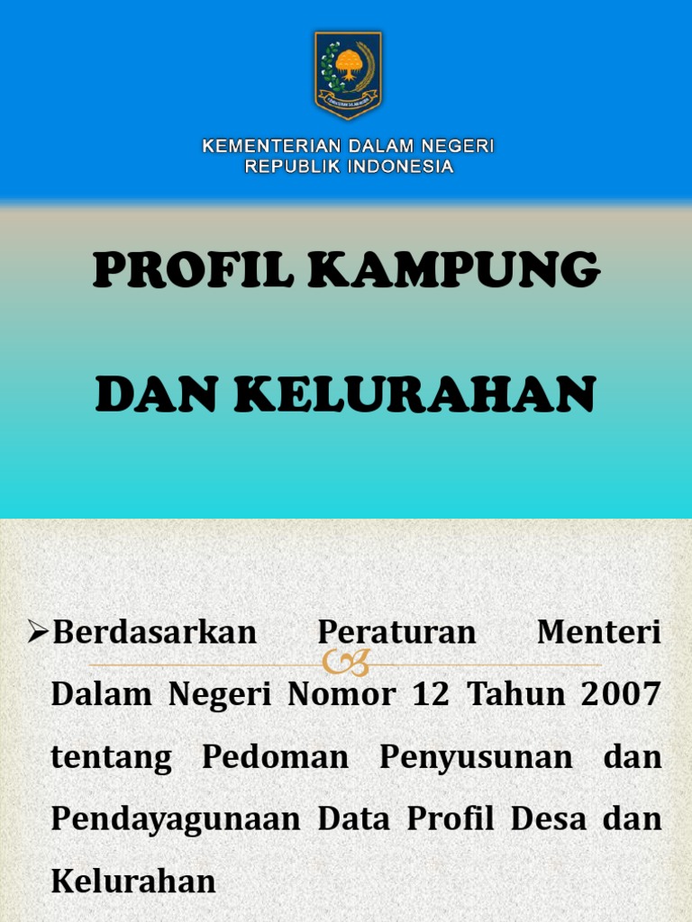 Materi Profil Kampung Dan Kelurahan | PDF