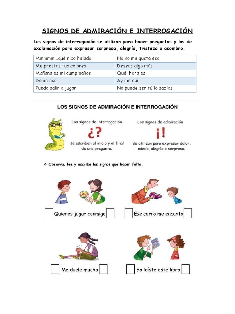 Signos De Admiración E Interrogación Pdf