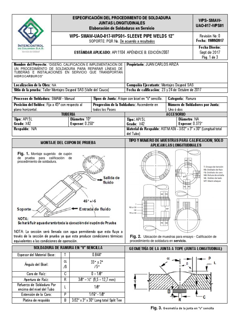 Procedimiento Api 1104 Tipob | PDF | Soldadura | Construcción