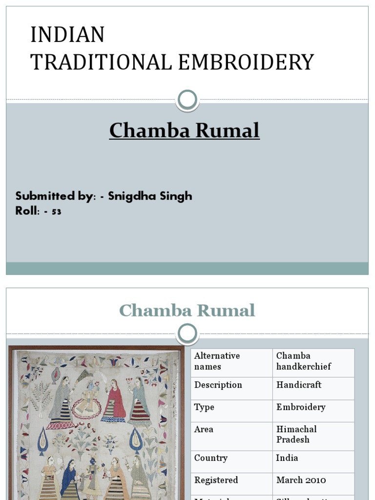 Indian Traditional Embroidery: Chamba Rumal | PDF | Decorative Arts ...