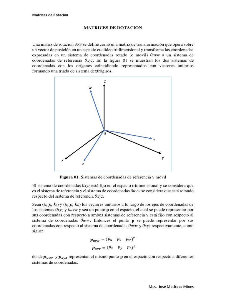 Matrices de Rotacion 3D | PDF | Rotación | Matriz (Matemáticas)
