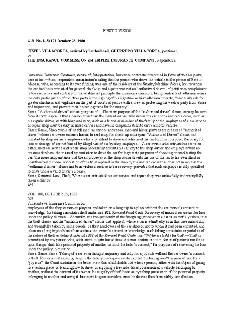 Villacorta Vs IC Oct 28,1980 | PDF | Common Law | Justice