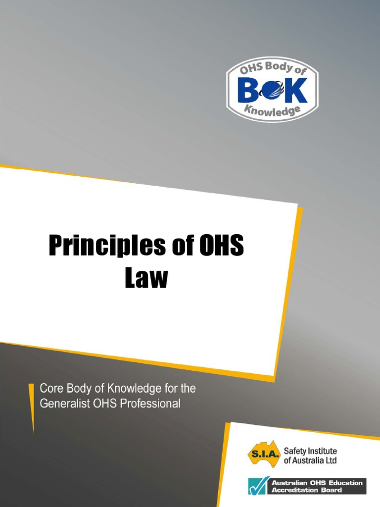 8.2 Principles of OHS Law Final | PDF | Duty Of Care | Occupational ...