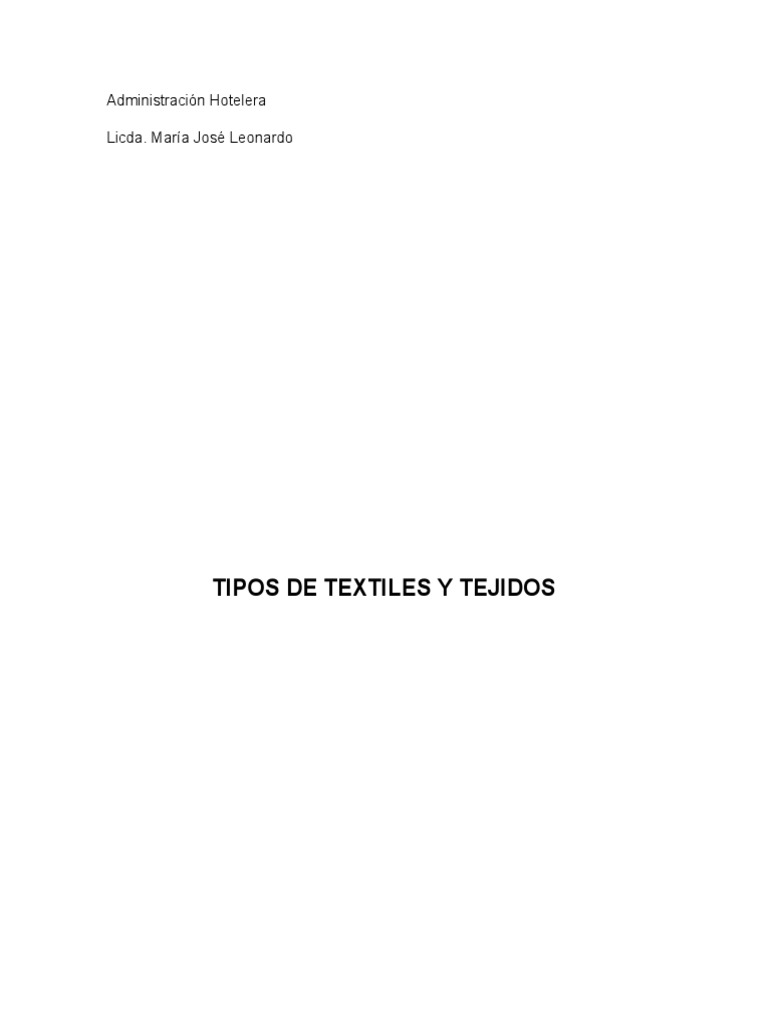Tipos de Textiles | PDF | Ropa de cama | Lana